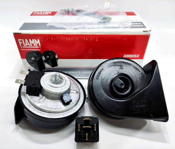 Звуковой сигнал FIAMM AM80SX (932307Z) Комплект 2шт. (405+495Hz)+Реле ...