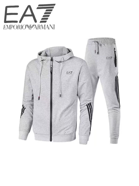 Костюм спортивный Мужской, Женский EA7 Спортивный брючный серый, размер 48, 50 Полиэстер FR ...