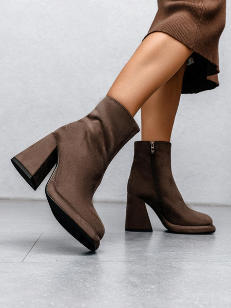 Ботильоны Женский Obba коричневый, размер 41 Демисезон F Молния Фигурный Италия купить c ...