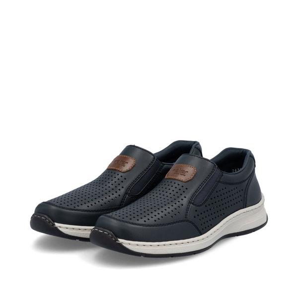 Слипоны Мужской Rieker Натуральная кожа, Искусственная кожа Туризм, размер 43 G Лето Без ...