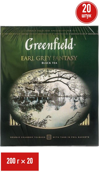 Чай черный Greenfield Earl Grey Fantasy бергамот в пакетиках 2 г х 100 ...