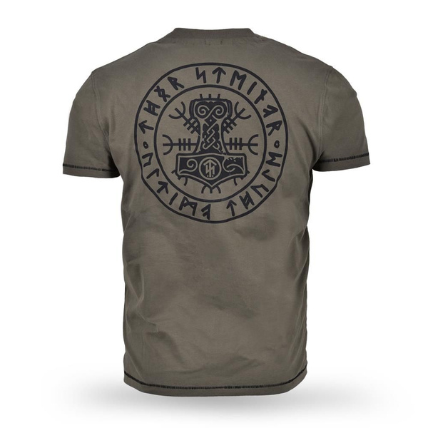 Футболка Мужской Thor Steinar оливковый, размер 50 Хлопок Надписи, Логотип прямой Повседневный ...