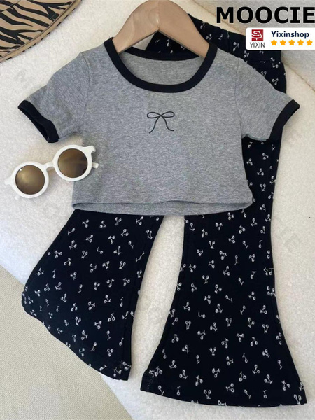 Комплект одежды Девочки MOOCIE Домашний брючный серый, размер 130 ABS пластик Однотонный ...