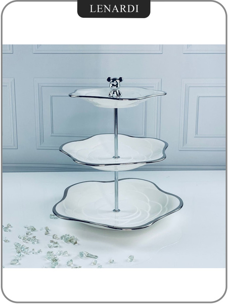 Трехъярусная этажерка Lenardi Multicolor фарфор купить на OZON по низкой цене (2303206252)