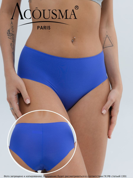 Трусы Женский Acousma слипы, шорты Микрофибра, Нейлон синий, размер 46 Средняя Китай ...