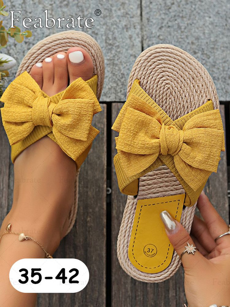 Шлепанцы Женский Feabrate, размер 38 EVA Круглый нос, Маломерит T (узкая) Без застёжки Лето ...