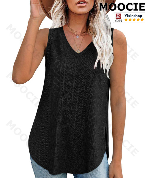 Майка Женский MOOCIE черный, размер 46 Хлопок Домашний Китай Однотонный купить c доставкой на ...