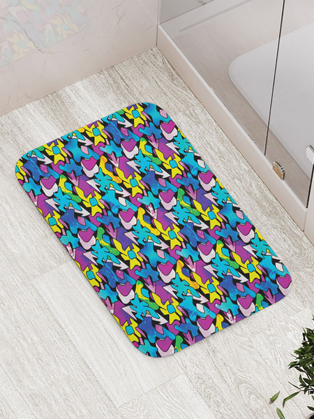 Коврик для ванной комнаты и туалета противоскользящий "Психоделический модерн" 52х77 см, JoyArty ...