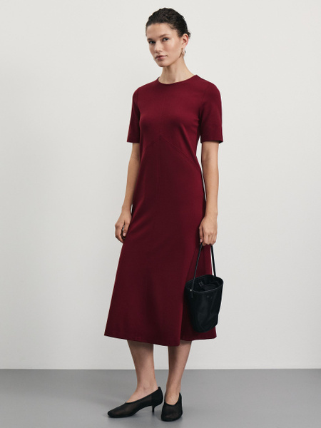 Платье Женский Zarina красный Повседневный Короткий Вискоза, Полиамид, размер 48 Молния ...