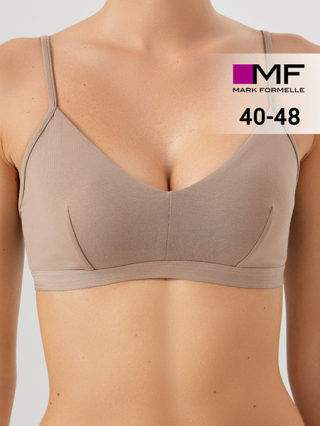 Топ-бюстье Женский Mark Formelle без косточек, размер 44 коричневый Кулирная гладь Повседневный ...