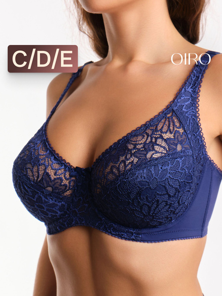 Бюстгальтер Женский OIRO мягкая чашка на каркасе, размер 90C синий Полиамид, Эластан ...