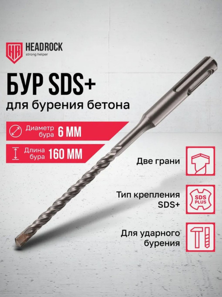 Бур по бетону SDS+ (6 160 мм), HEADROCK купить на OZON по низкой цене ...