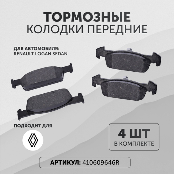 Колодки тормозные Renault 410609646R Передние - купить по низким ценам ...