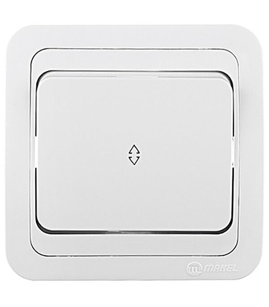 Переключатель с рамкой Makel Mimoza 12005 одноклавишный на 2 направления скрытая установка белый ...