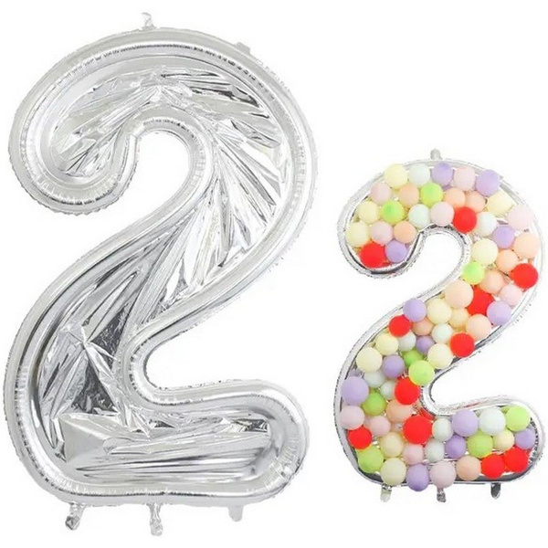 Falali, Шар фольгированный 65" Цифра, 2 Каркас для аэромозайки - купить ...