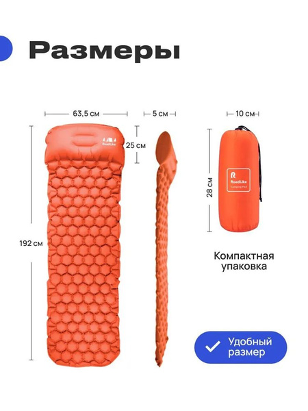 Коврик надувной туристический RoadLike Venture - купить с доставкой по ...