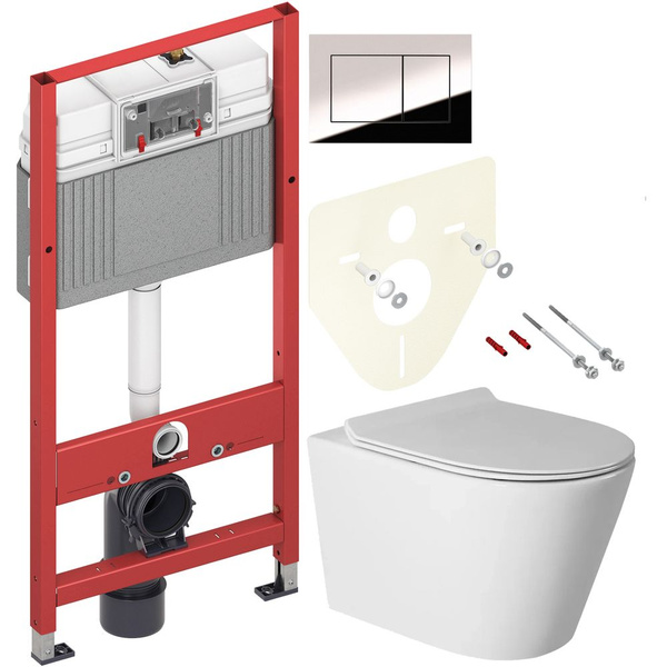 Комплект унитаза c инсталляцией TECE, направление выпуска: Горизонтальное (в стену), 634015 ...