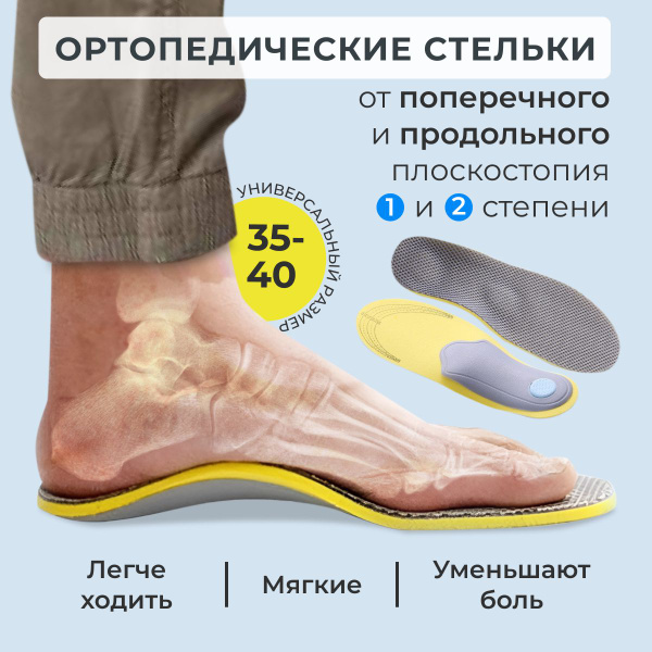 Ортопедические дышащие амортизирующие стельки для женщин и мужчин ...