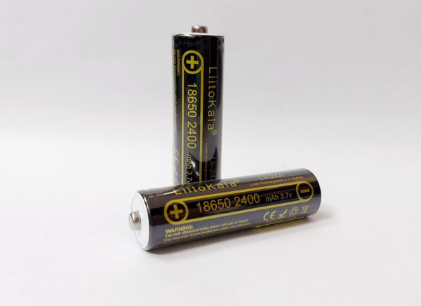 Аккумуляторные батарейки 18650, 2400mAh, 3.7V, Li-ion, LiitoKala, 2 шт ...