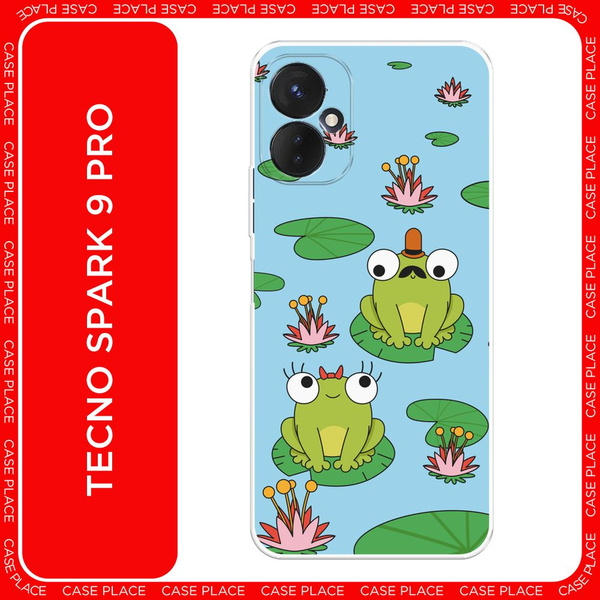 Силиконовый чехол на Tecno Spark 9 Pro / Текно Спарк 9 Про Жабки на ...