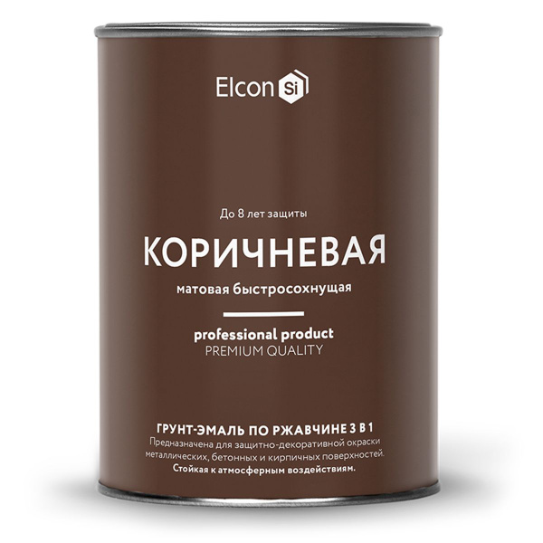 Грунт-эмаль Elcon 00-00462294 Быстросохнущая, Матовое покрытие, коричневый - купить в интернет ...