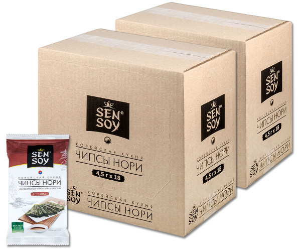 Характеристики Морские чипсы из водорослей Нори SenSoy ТЕРИЯКИ 4,5 г, 36 шт. подробное описание ...