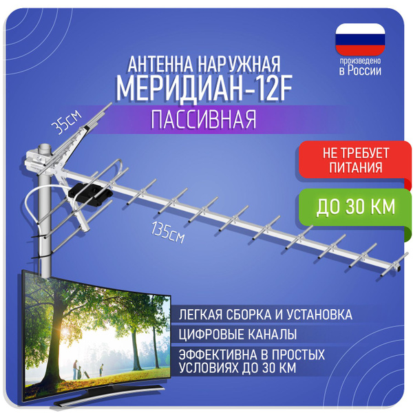 Антенна уличная Locus Меридиан-12 F для цифрового ТВ, пассивная ...