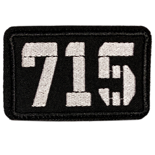 Нашивка, шеврон, патч (patch) на липучке Число 715, размер 7,8*4,8 см ...