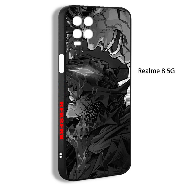 чехол для Реалми Realme 8 5G Берсерк Гатс броня Рисунок manga черное и ...