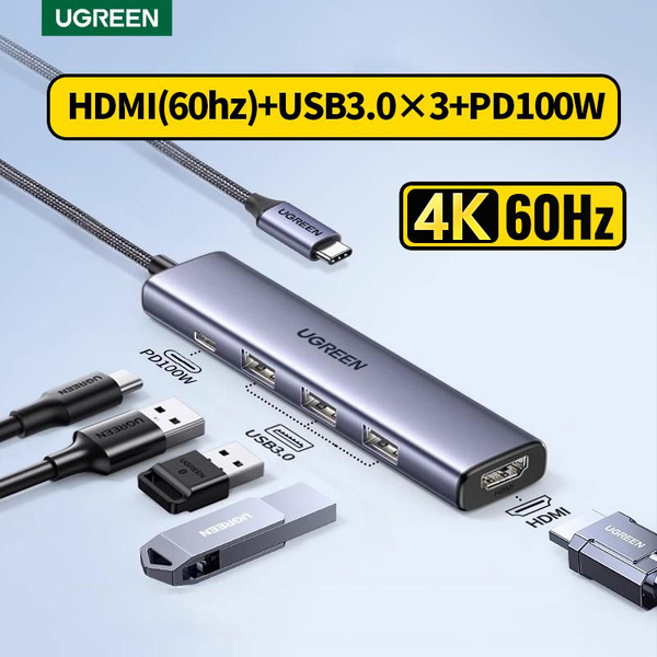 Характеристики Ugreen Переходник Usb Hub 5 в 1 Usb разветвитель Type