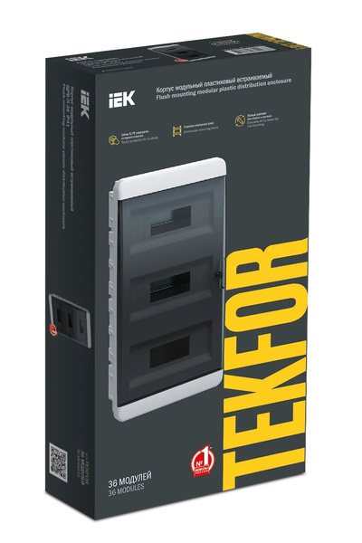 TEKFOR Корпус пластиковый встроенный ЩРВ-П-36 IP41 черная прозрачная дверь IEK - купить с ...