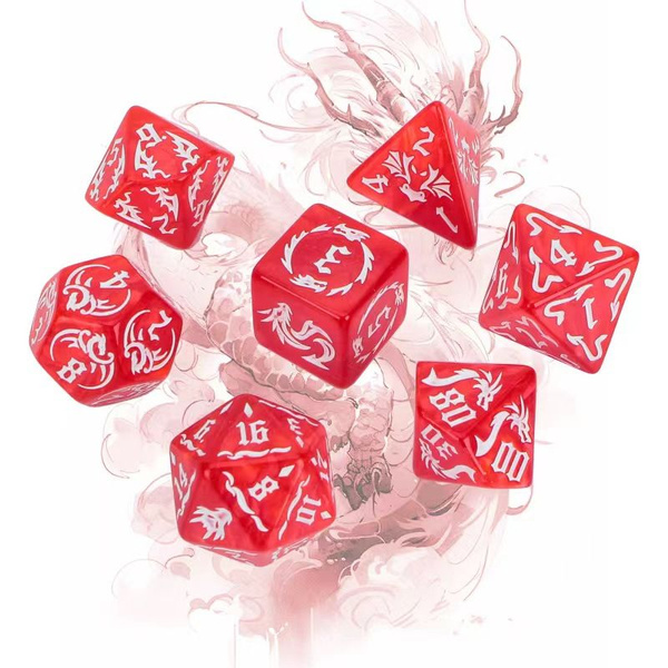 Многогранные кубики Dragon Element, Dungeons & Dragons dice, набор из 7 ...