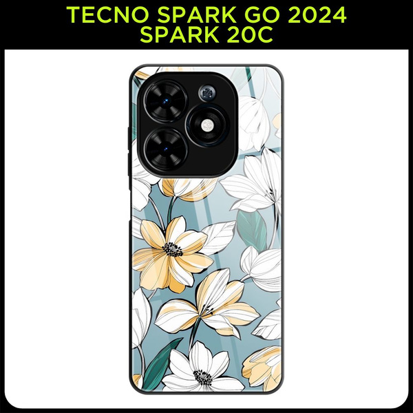Стеклянный чехол на Tecno Spark Go 2024 Spark 20c Текно Спарк Го 2024 Спарк 20c с принтом
