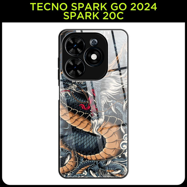 Стеклянный чехол на Tecno Spark Go 2024 Spark 20c Текно Спарк Го 2024