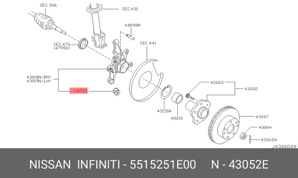 Сайлентблок цапфы зад лев Nissan 55152-51E00 купить c доставкой на OZON ...