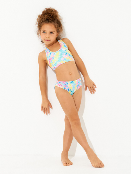 Купальник раздельный Девочки Acoola желто-розовый, голубой Пляжный, размер 158, 164 Китай Без ...