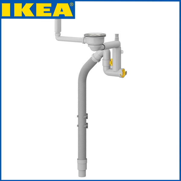 Сифон для раковины, кухонной мойки ИКЕА (IKEA), цвет серый ...