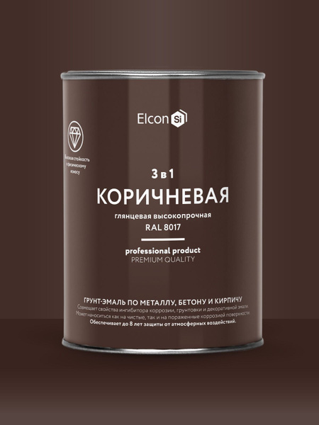 Краска Elcon Эмаль 1в3 глянцевая Гладкая, Быстросохнущая, Алкидная, Глянцевое покрытие ...