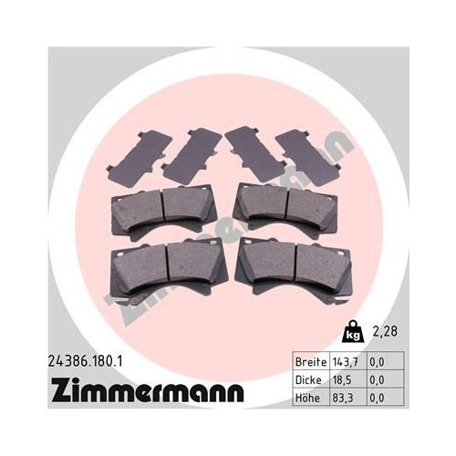 Колодки тормозные Zimmermann 24386.180.1 - купить по низким ценам в ...