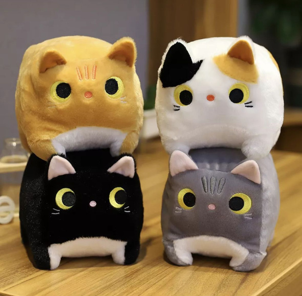 Мягкая игрушка Котокуб 4в1 квадратный батон подушка 20см - купить с ...