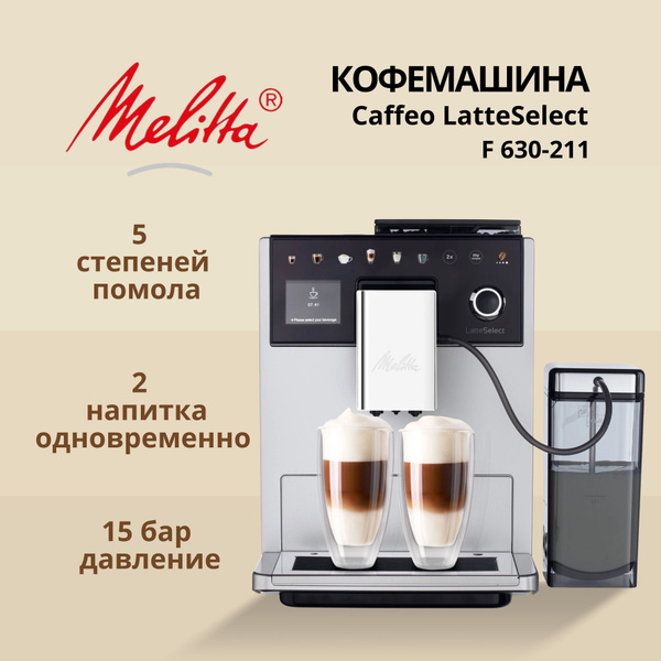 Автоматическая кофемашина Melitta Кофе1, серебристый, светло-серый ...