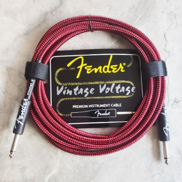 Премиум гитарный кабель 3 метра 6.3 jack Fender Vintage Voltage красный ...
