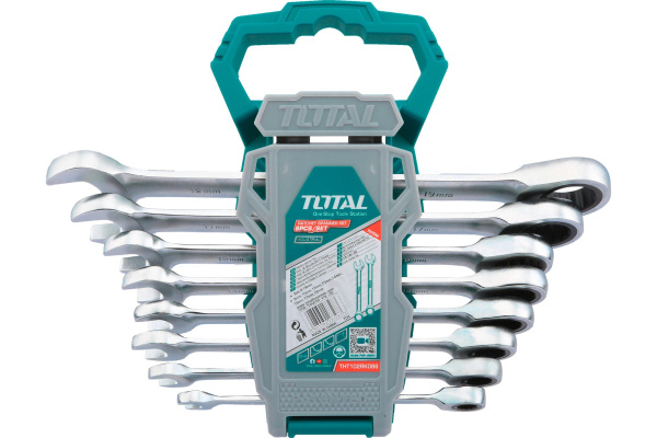 Набор ключей комбинированных с трещоткой TOTAL THT102RK086 - купить с доставкой по выгодным ...