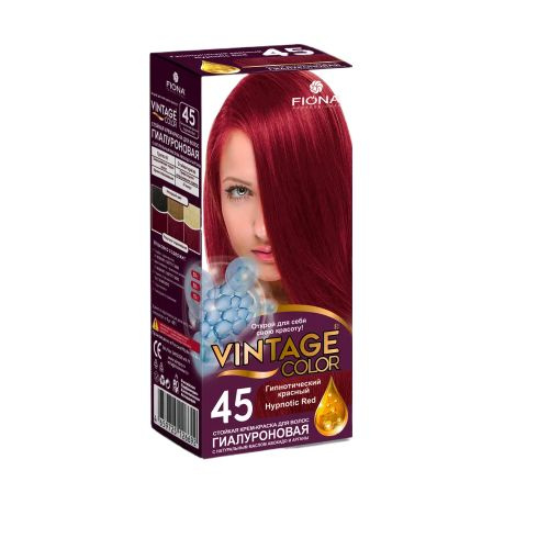 Fiona Краска для волос, Vintage Color, тон 45 Гипнотический красный ...