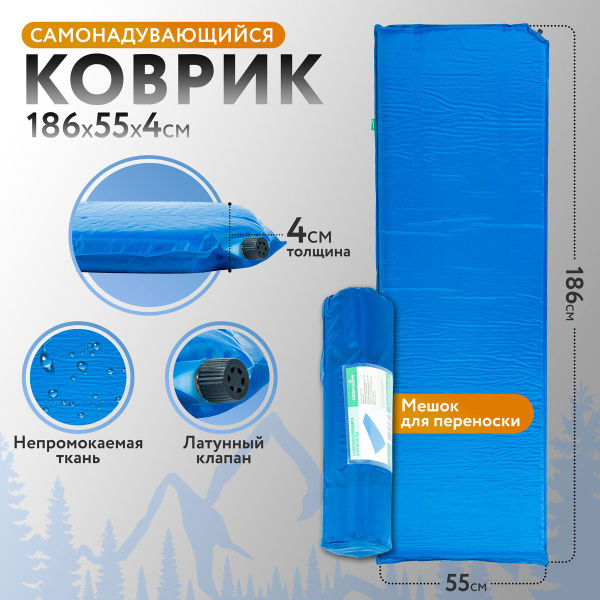 Коврик самонадувающийся Green Glade M1864, туристический, непромокаемый ...