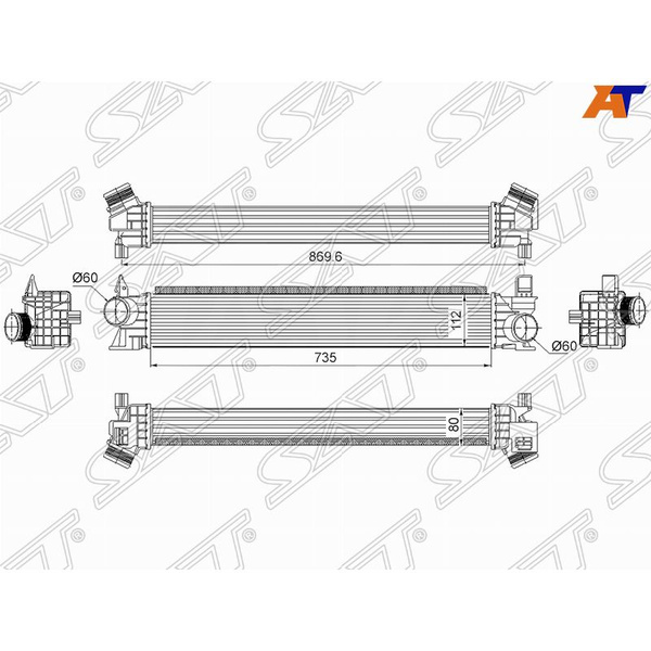 Интеркулер для Ситроен Джампер 290 2014-2021, Citroen Jumper 290 ...