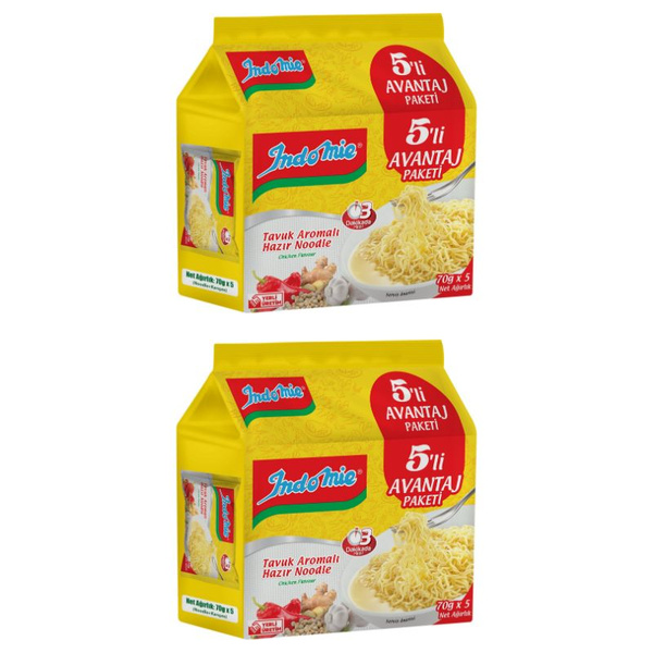 Лапша куриная с приправами Indomie 2 уп. (1 уп. 5 шт по 70 г - 350 г ...