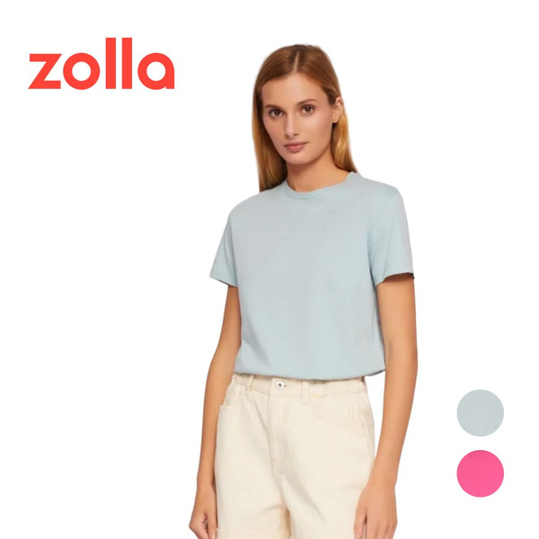 Футболка Zolla, размер 46, цвет бирюзовый, 100% Хлопок - купить по выгодной цене в интернет ...