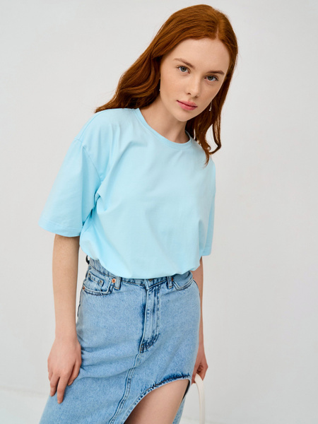 Футболка Avese, размер 48, цвет голубой, Хлопок - 95%, Лайкра - 5% - купить по выгодной цене в ...