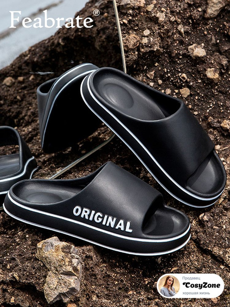 Шлепанцы Женский Feabrate, размер 35, 36 EVA Круглый нос, Толстая подошва Без каблука Без ...